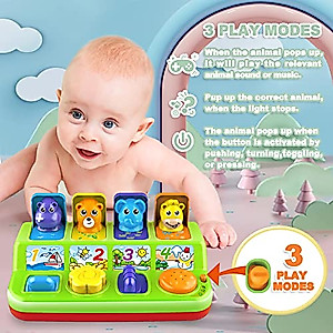 Duchong Interactive Pop Up Animals Toy for Toddlers, STEM Early Developmental Cause and Effect Toys for Ages 9-12-18 Months Toddlers & 1 Year Old Kids, Babies, Boys & Girls