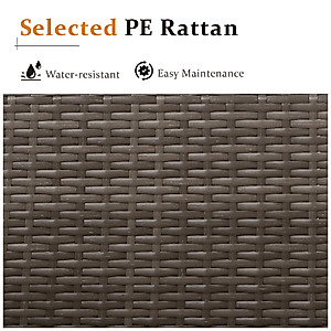 Wisteria Lane 2 Piece Patio Armless Sofa, Outdoor Wicker Sectional Furniture with Cushion, Additional Loveseats for Garden Backyard, Blue