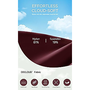 ODODOS ODCLOUD 2-Pack Buttery Soft Lounge Yoga Shorts for Women 6" Inseam High Waist Non See Through Biker Shorts, Black+Burgundy, Large