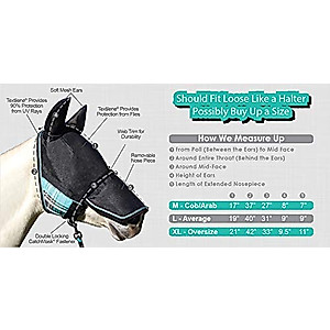 Kensington UViator CatchMask Horse Fly Mask with Web Trim UV Eye Protection Mask for Horse - Large, Deluxe Black