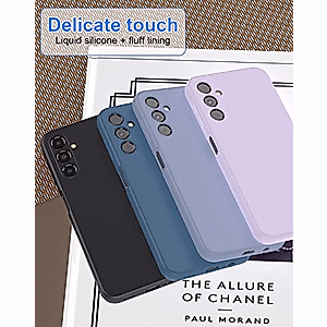 Foluu Silicone Case for Samsung Galaxy A14 5G, Liquid Gel Rubber Bumper Case with Soft Microfiber Lining Cushion Slim Hard Shell Shockproof Protective Cover for Galaxy A14 5G 2023 (Purple)