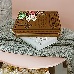 10x7 Inch Personalized Bible Cover – Create Your Own Design, Custom Bible Cover and Carrying Case with Handle – Leatherette Book Covers and Bible Case for Women - Brown (Design 4)