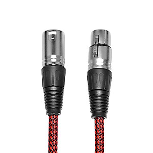 FURUI XLR Cable 50ft Male to Female, Microphone XLR Cable 3 Pin Nylon Braided Balanced XLR Cable Mic DMX Cable Patch Cords with Oxygen-Free Copper Conductors