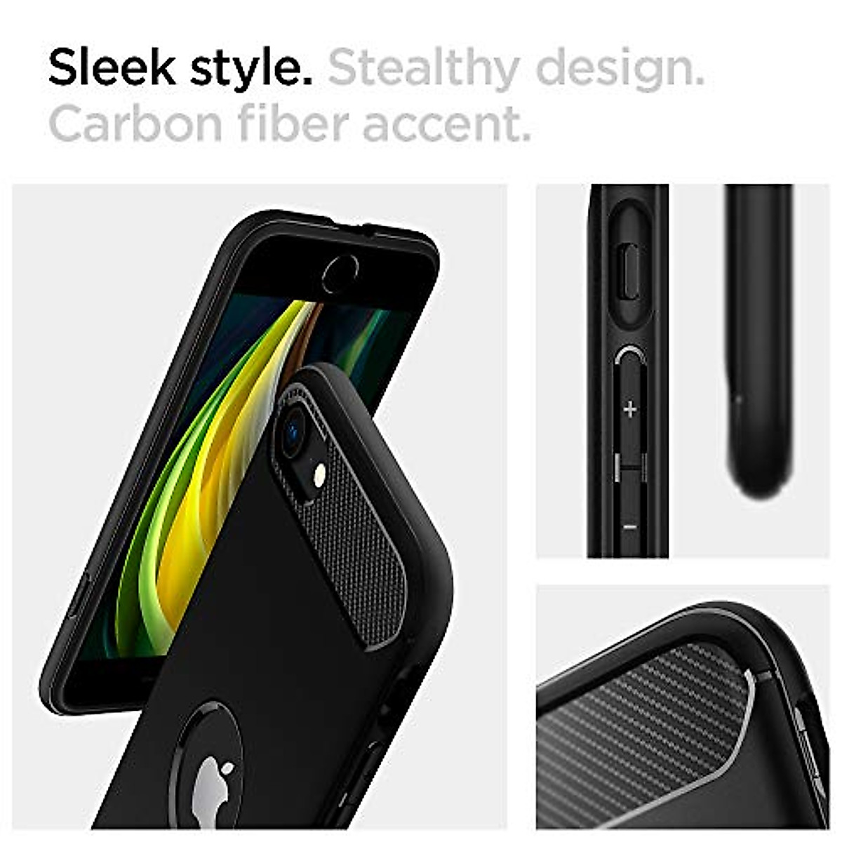 Spigen Rugged Armor Designed for iPhone SE 2022 Case/iPhone SE 3 Case 2022 / iPhone SE 2020 Case/iPhone 8 Case/iPhone 7 Case - Matte Black