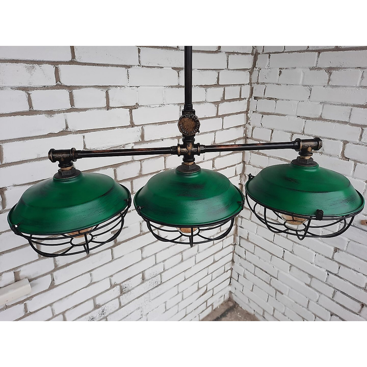 Rustic industrial pendant lamp. Steampunk lamp. Ceiling pendant lighting