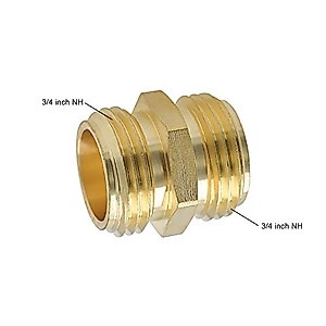 HYDRO MASTER Brass Garden Hose Adapter Double Male Quick Connector 3/4 Inch Solid Brass 2 pack