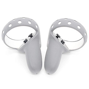Professional Grip Cover for Oculus Quest 2 Touch Controller Grip Accessories, Anti-Collision Silicone Handle Protective Sleeve - 1 Pair (Grey)