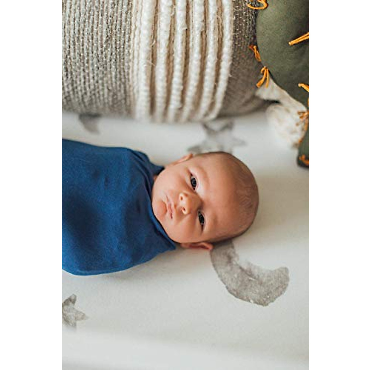 Swaddle Blanket & Hat Set | Receiving Baby Blanket | Soft & Cozy | 47" x 47" Size for Newborns, Infants, and Toddlers (Packaging May Vary) - (Indigo)