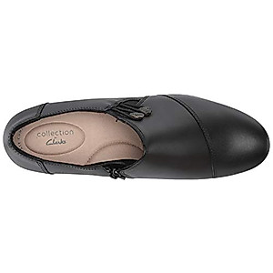Clarks Women's Emslie Warren Slip-on Loafer,Black Leather,6.5 M US