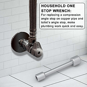 Holdly Plumbing Tools Angle Stop Wrench Kit, Angle-on Wrench Professional Plumber Wrench Tools for Installing New Compression Angle Stop and Removing the Compression Ring
