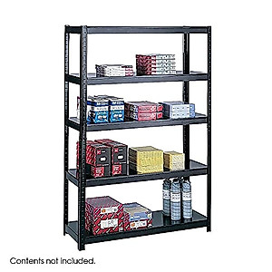 Safco 5246Bl Boltless Steel Shelving Five-Shelf 48W X 18D X 72H Black