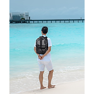 Transparent Mesh Backpacks for School Kids, Beach, Travel - Mesh See Through Backpack with Padded Straps