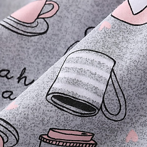 QUCH Womens Pajama Sets Plus Size Sleepwear Tops with Capri Pants Cotton Pajamas Set for Women Soft Comfy Cute Pj Sets Gray Cup 3XL