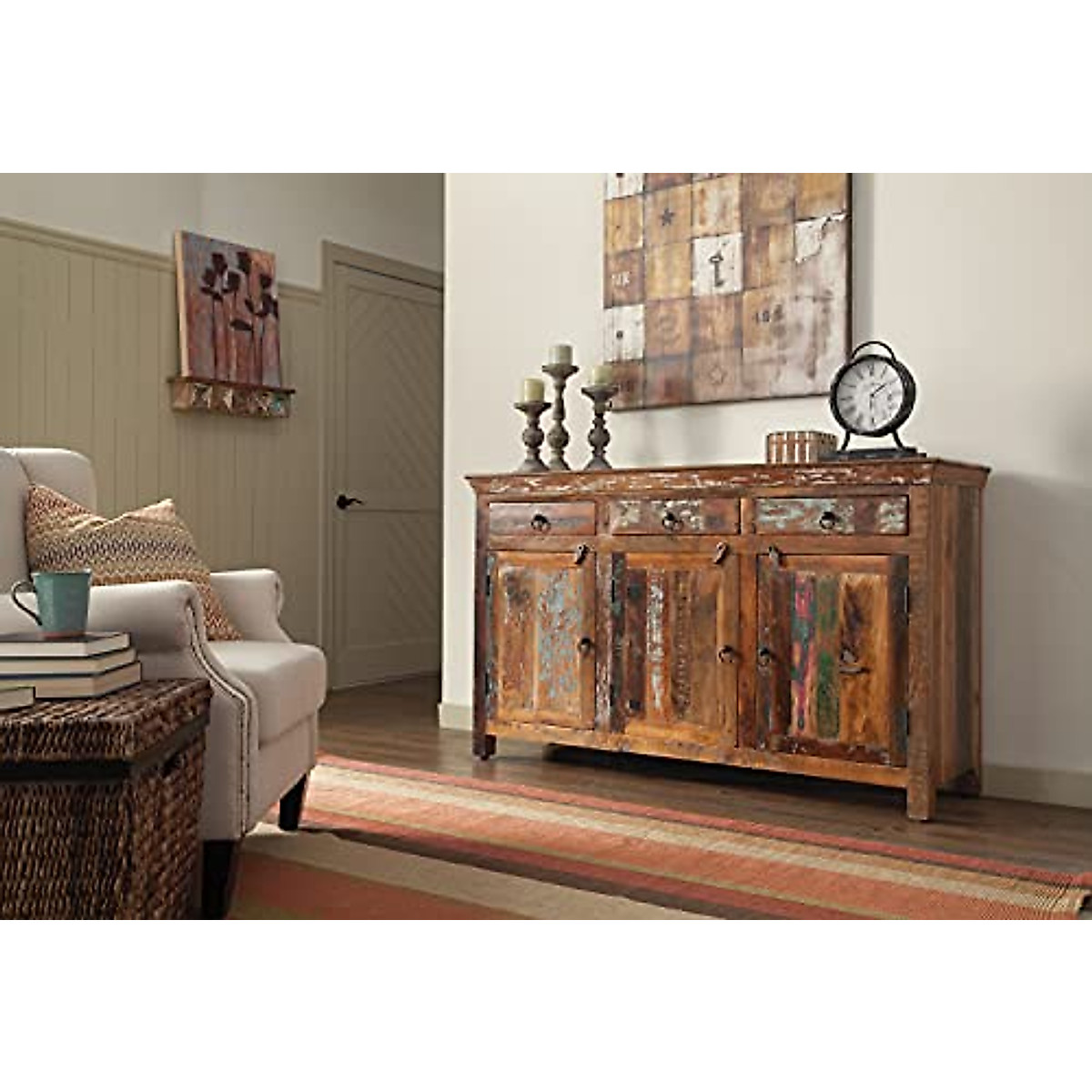 Coaster Furniture 3-Door Accent Cabinet Reclaimed Wood 950367