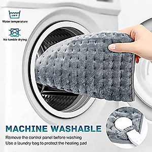 QALTGC Heating Pad (12"x 24"), LCD Controller, Machine Washable, Comfortable Soft for Cramps/Pain Relief（Grey）