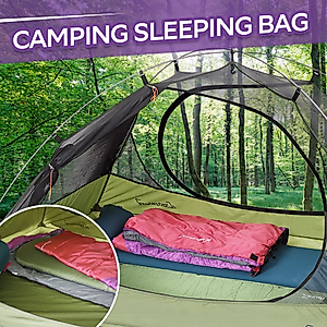 Clostnature Sleeping Bag for Adults and Kids - Lightweight Camping Sleeping Bag for Girls, Boys, Youths, Ultralight Backpacking Sleeping Bag for Cold Weather - Compression Sack Included(Right Zipper)