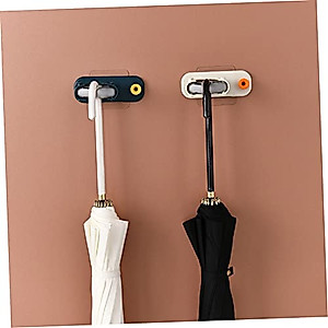 GRIRIW 4pcs Broom Organizer Broom Hanger Organizer Wall Mount Clothes Rack Multi Purpose Hanger Wall Mounted Mop Hanger Broom Storage Holder Mop Hooks Wall Mounted Mop Holder Blue