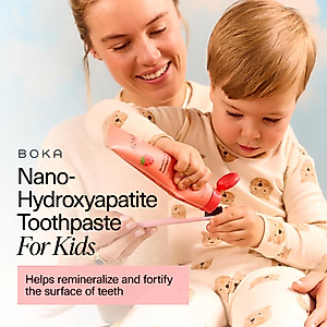 Boka Fluoride Free Toothpaste Nano Hydroxyapatite, Helps Remineralize, Appropriate for Sensitive Teeth, Whitening - for Adult, Kids Oral Care - Strawberry Mango Flavor, 4oz 1Pk - US Manufactured