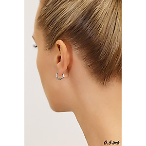 14k Gold Hand Engraved Diamond-cut Round Hoop Earrings (White Gold)…