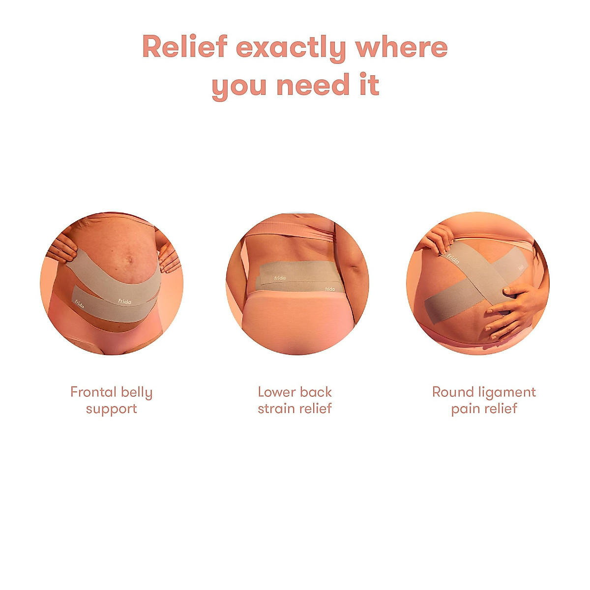 Frida Mom Kinesiology Tape for Pregnancy Belly Support, Pain Relief Pregnancy Tape, Pregnancy Must Haves, 18ft Roll