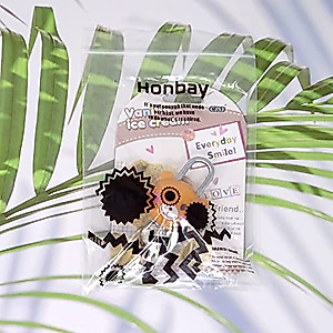 Honbay Cute Cartoon Animal Padlock Mini Brown Bear Padlock Lock with Key - for Jewelry Box, Purse, Handbag, Backpacks, Cabinet, Treasure Chest, Suitcases, Lockers, Letter Box, Diary, Notebook, etc