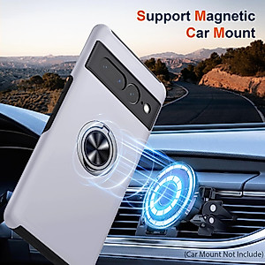 JAME for Google Pixel 7 Pro Case, Slim Fit Case for Pixel 7 Pro with Invisible Ring Kickstand, [Military Grade Drop Tested] Dual Layer Shockproof Protective Phone Case for Pixel 7 Pro 6.7", Silver