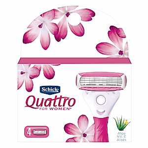 Schick Quattro Ultra Smooth Razor Blade Refills for Women Value Pack, 6 Count