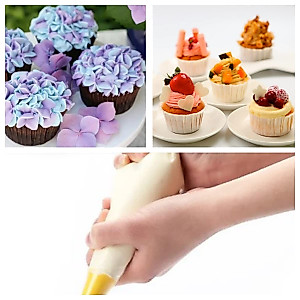 AMBESTAR 24 Inch Extra Large Piping Bags Disposable, Thickened 100Pcs Disposable Clear Plastic Icing Piping Bags, Food Grade Cake Decorating Bags for Dessert, Pastry, Cookies, Cupcake Decorating