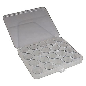 PMC Supplies LLC 20-in-1 Plastic Storage Container Jewelry Bead Small Gemstone Findings Watch Battery Organizer