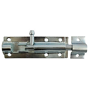 TimCo New Straight Tower Zinc-6" Flush Fitting Gates and shed Doors in a Closed Position, Adding Increased Security-One Bolt in a Pack and fixings Included, Silver