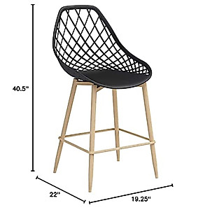 Jamesdar Camber Counter Chair (Set of 2), Black/Natural