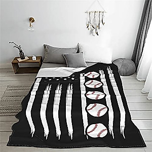 Baseball Gifts for Boys Adults Room Decor Super Soft Warm Fleece Plush Flannel Softball Throw Blanket Baseball Stuff Gift for Baseball Lover Kids Men Women 50"X40"