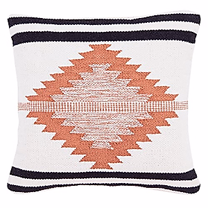 Safavieh Home Collection Saiko Tribal Southwestern Rust/Beige 20-inch Square Decorative Accent Throw Pillow (Insert Included) PLS4003A-2020