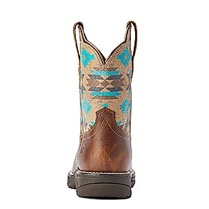 Ariat Womens Anthem Shortie Savanna Western Boot Dry Taupe/Turquoise Aztec 8