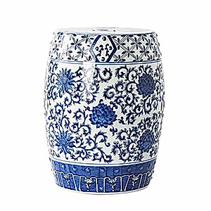 XARONF Ceramic Garden Pier, Tea Room Drum Stool, Dressing Stool, Neo-Classical Drum Pier, Shoe Changing Stool in The Hall.