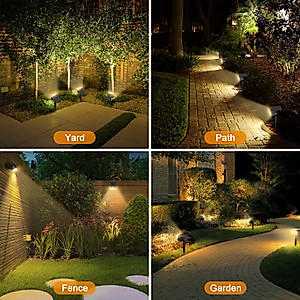 LANSOW Solar Spot Lights Outdoor, [8 Pack/57 LED] 2-in-1 Solar Landscape Spotlights, 3 Modes IP65 Waterproof Dusk to Dawn Solar Powered Flood Wall Lights for Outside Yard Garden Pathway(Warm White)