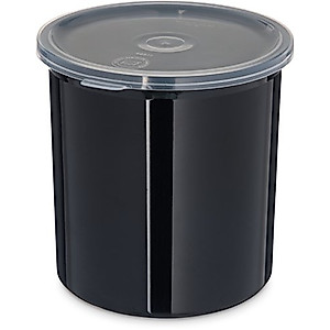 Carlisle FoodService Products Classic™ Round Storage Container with Lid, 1.2 Quart Crock, Black