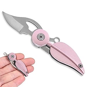 Tops Home Small Pink Pocket Knife for Women, Stocking Stuffers, Little Box Cutter, Cute Key Accessories, EDC Knife, Folding Utility Knife, Gift for Women Girls