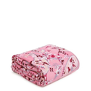 Vera Bradley Women's Fleece Plush Throw Blanket, Botanical Paisley Pink, 80 X 50