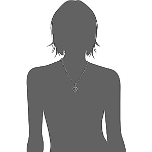 1928 Jewelry Double Sided Flower Accent Heart Pendant Filigree Necklace For Women 16" + 3" Extender