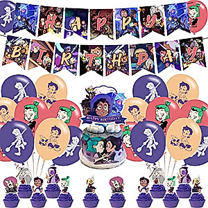 The Owl House Birthday Party Decorations,The owl House Theme Party Supplies for Kids Adults with Happy Birthday Banner Cake Topper Cupcake Toppers Balloons for owl House theme