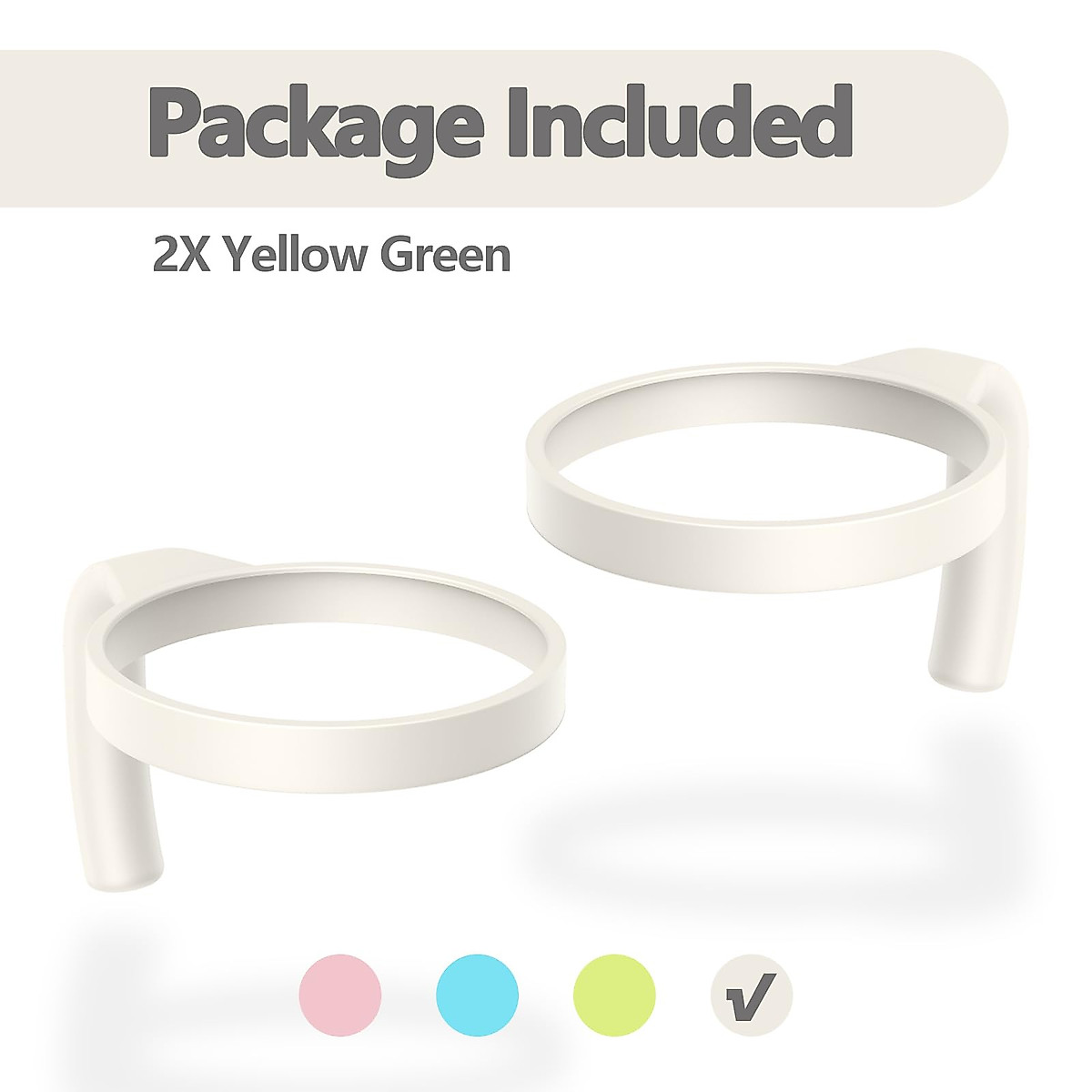 Handles For Stanley 20oz Quencher H2.0 FlowState Tumbler, Stanley Cup Accessories 20 oz, Stanley Cup Handle Attachment, Anti Slip, Car Cup Holder Friendly, Improved Grip, Pack of 2(Cream, 20oz)