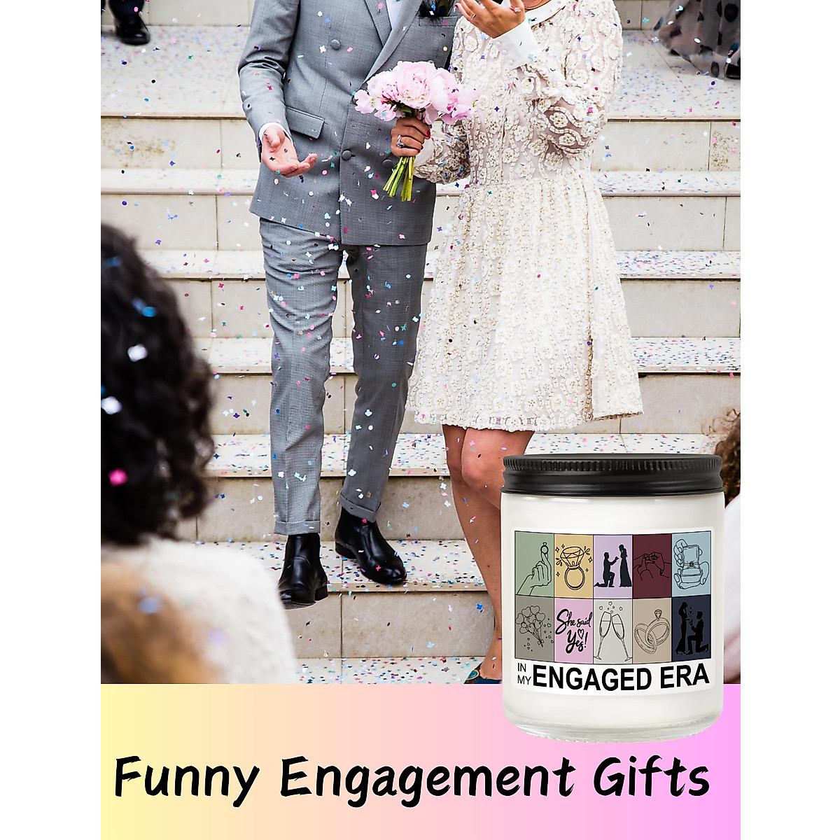 Funny Engagement Gifts Candle, Engagement Gifts for Couple, Wedding Gifts, Fiancee Gift for Women, Future Mrs and Bride to Be, Vanilla Scented Candle