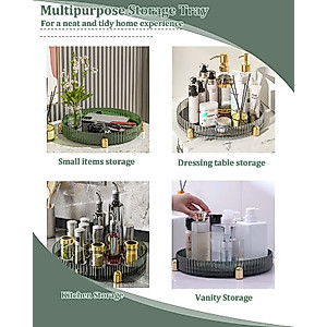 Cosmetic Display Cases,Spinning Lazy Susan Rotating Spice Rack Pallet, Makeup Organizer Stands Holder For Bathroom Bedroom Dresser Vanity Serving Tray For Holidays Home Party Decorations