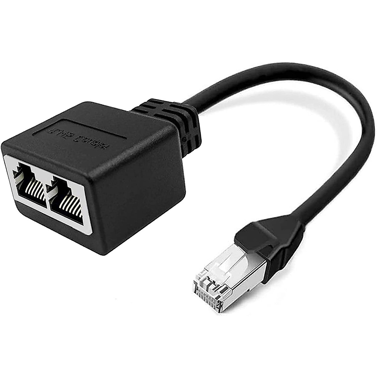 RJ45 Coupler, Ethernet Coupler, 1 Male to 2 Female Network Adapter RJ45 LAN Ethernet Socket Connector Adapter Suitable Super Cat5/Cat5e/Cat6 LAN Ethernet Cable Splitter