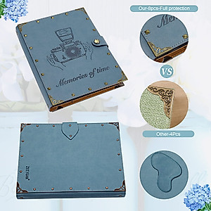 ZEEYUAN Leather Scrapbook Album 60 Pages Love Memory Photo Album 8.5x11 inch, Travelling Journal Scrap Book Family Scrapbook Scrapbooking Supplies Kits Gift for Couples Anniversary Wedding