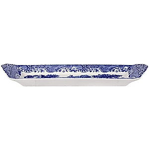 Spode Blue Italian Small Tray | Serving Platter for Tea Sandwiches, Desserts, and Appetizers | Porcelain | Measures 9-Inches | Dishwasher Safe (Blue/ White)