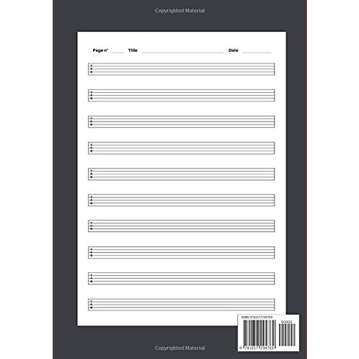 Bass Guitar Tabs: Blank manuscript music pages with Tab lines for 5 string bass