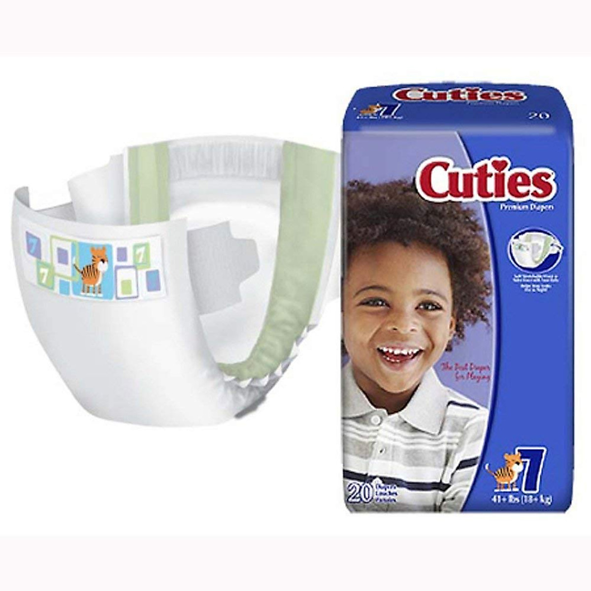 First Quality Cuties Diapers, Size 7, 41+ lbs. - Case of 80