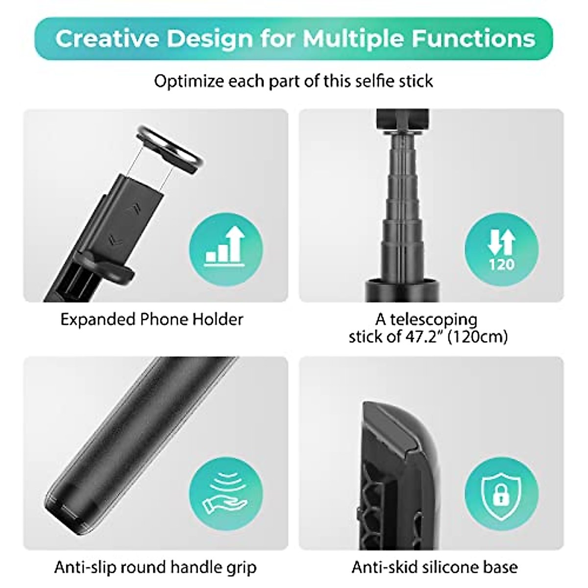 Torjim 60” Phone Tripod & Selfie Stick, All in One Extendable Cell Phone Tripod with Remote Shutter for Live Streaming/Video Recording/Photo, Upgraded iPhone Tripod Stand Compatible with iOS/Android